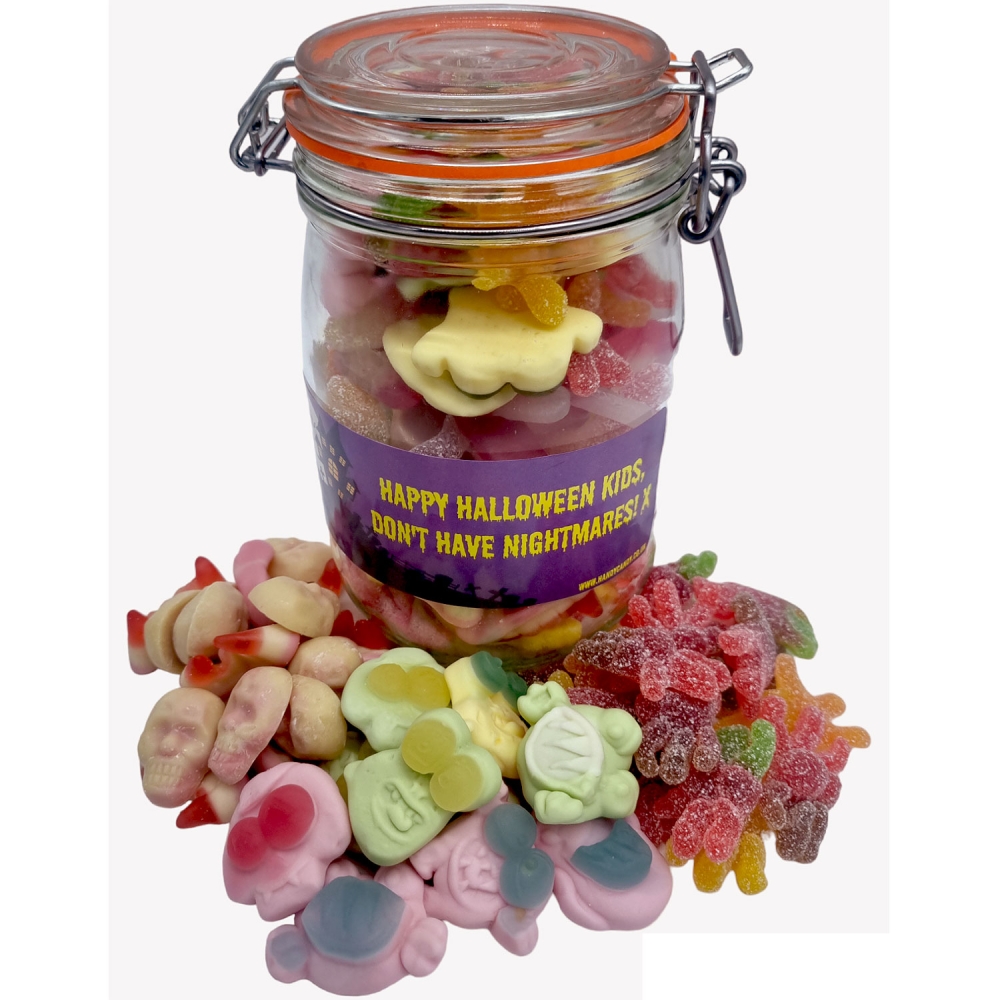 Personalised Trick or Treat Pick & Mix Sweet Jar- Handy Candy Sweets ...