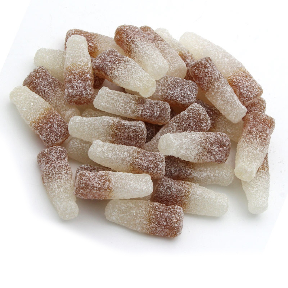 Fizzy Cola Bottles- sour, fizzy, juicy & delicious.