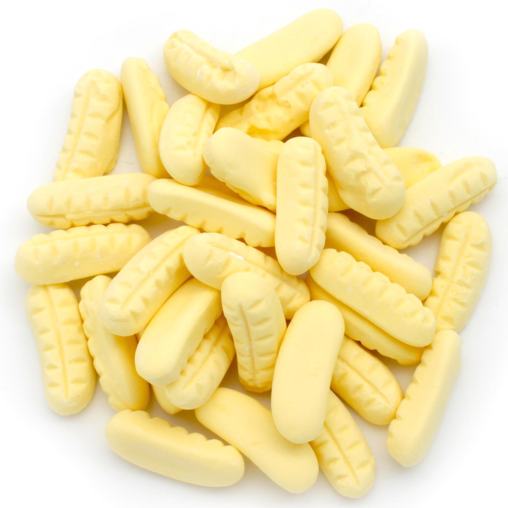 Foam Bananas Banana flavour sweets made by Barratts and available at UK ...